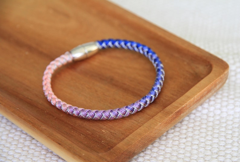 Dragon Scale Braided Bracelet in Gradient Colors - Etsy