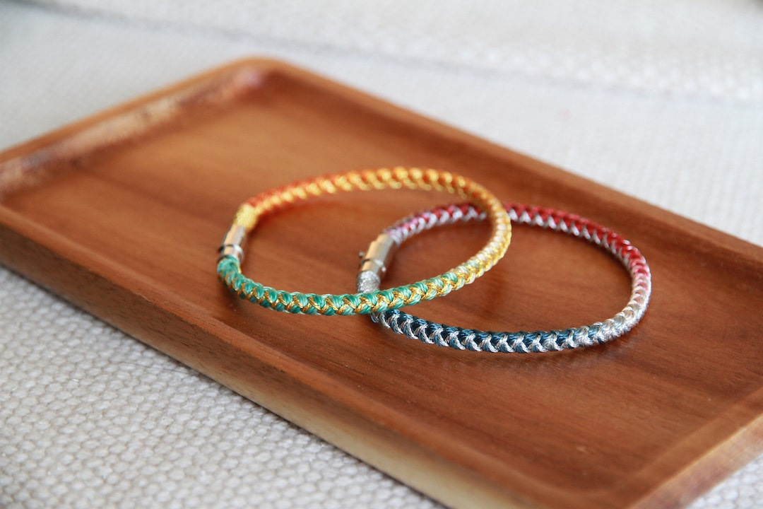 Dragon Scale Braided Bracelet in Gradient Colors - Etsy