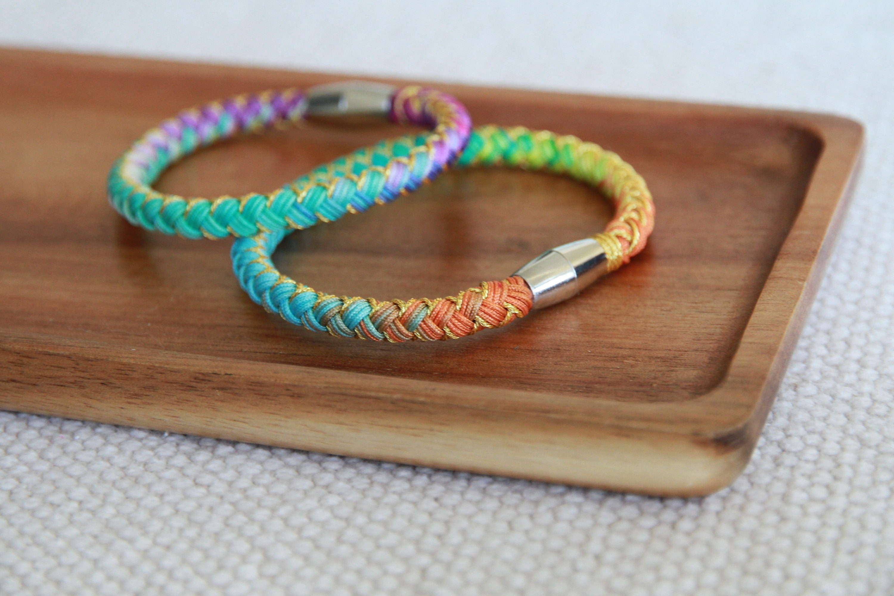 Dragon Scale Braided Bracelet in Gradient Colors - Etsy