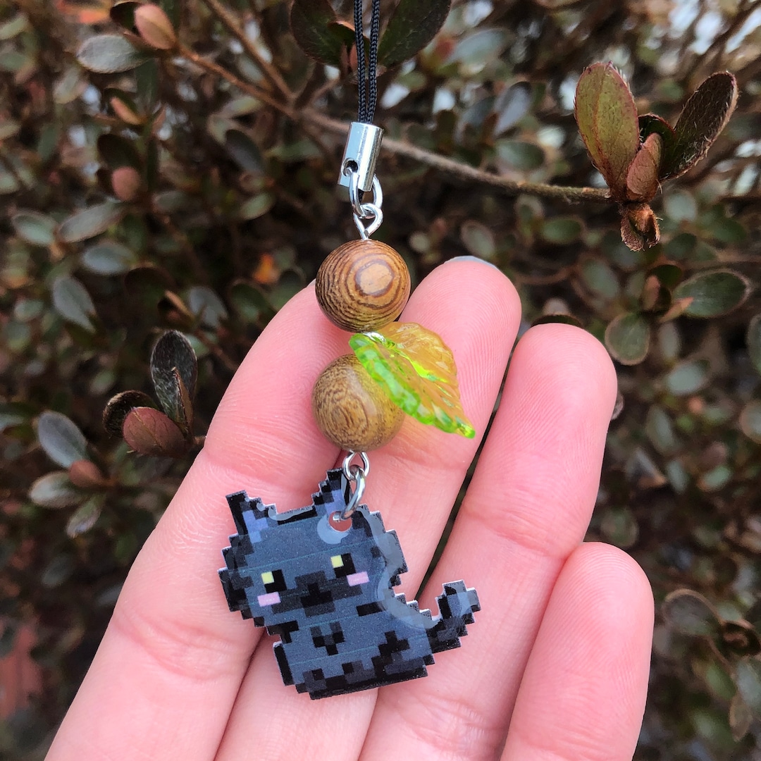 Pixel Cat Phone Charm - Etsy