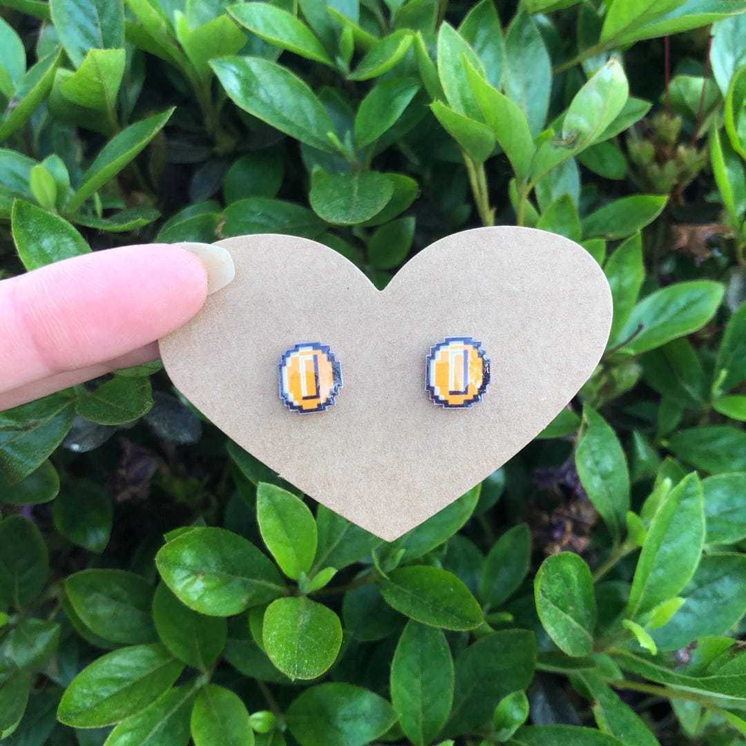 Video Game Coin | Stud Earrings | Jewelry | Gift - Etsy
