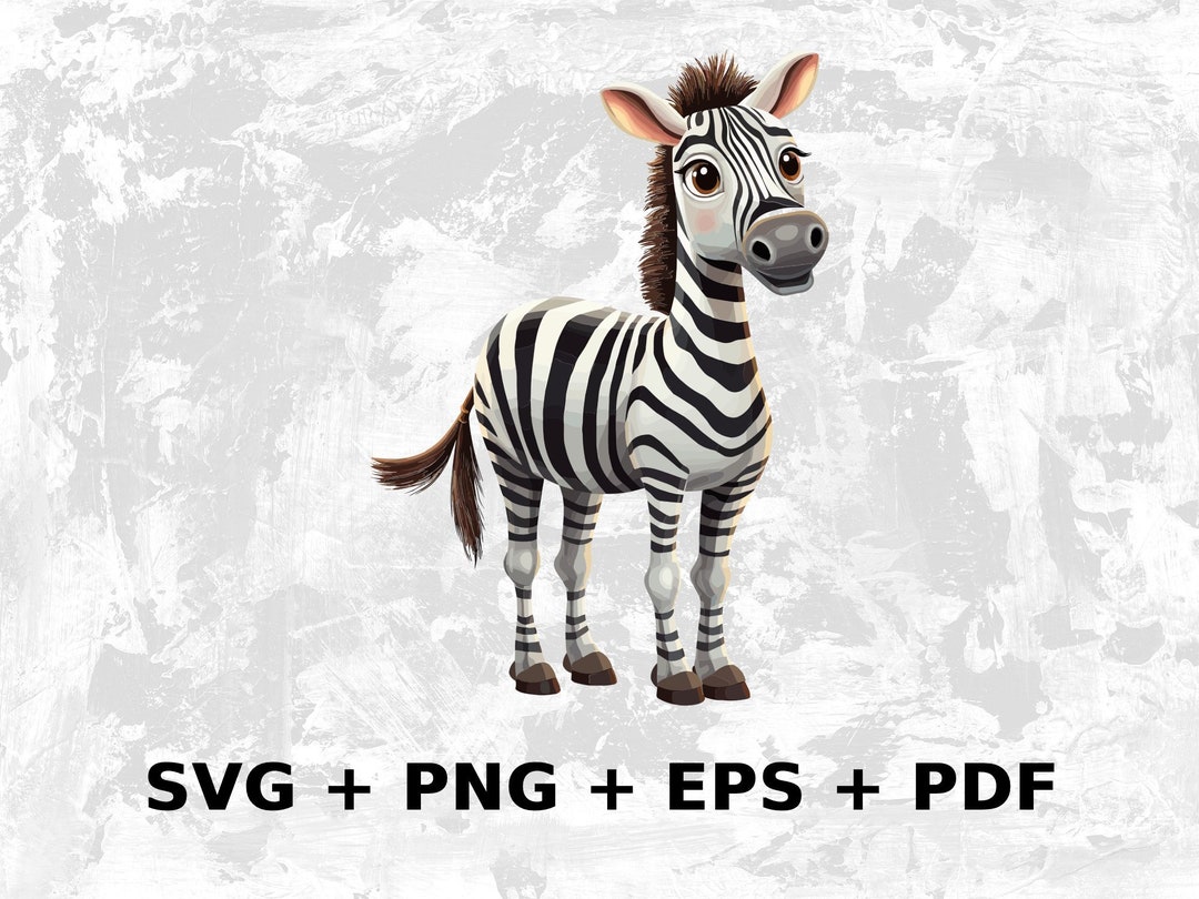 Cartoon Zebra Svg Png Eps Commercial Use Clipart Vector - Etsy
