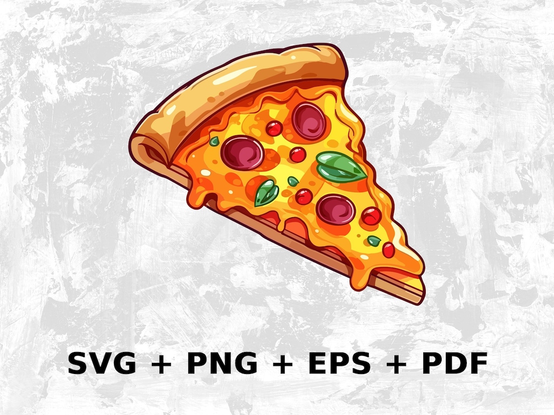Cartoon Pizza Slice Clipart, Vector Graphics (svg, Png, Eps, Pdf) - Etsy