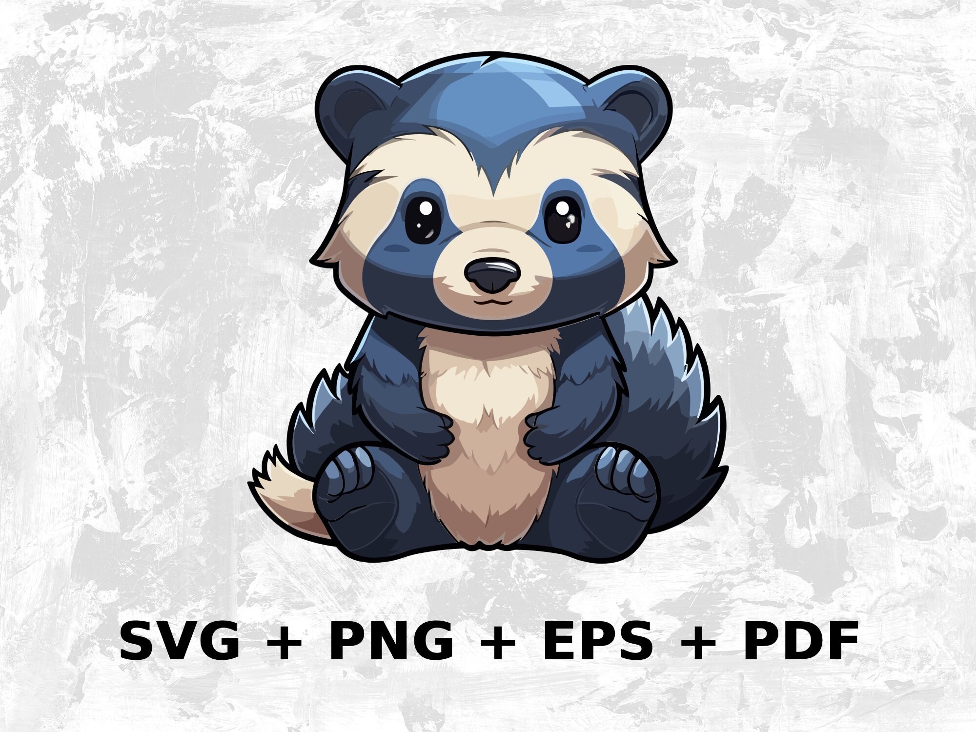Kawaii Honey Badger Svg Png Eps, Commercial Use Clipart Vector Graphics ...