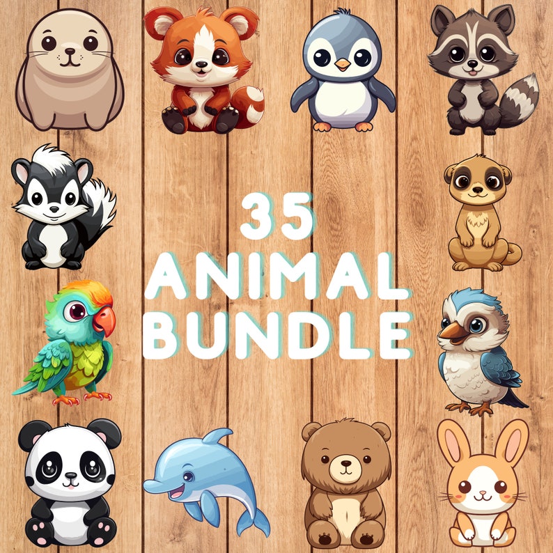 Animal Clip Art Bundle for Commercial Use Vector Graphics for Wall ...