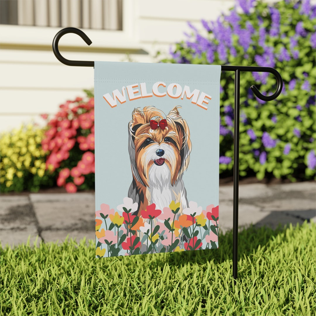 Yorkie Welcome Flag | Dog Mom Gift | Welcome Sign | Gift for Mom ...