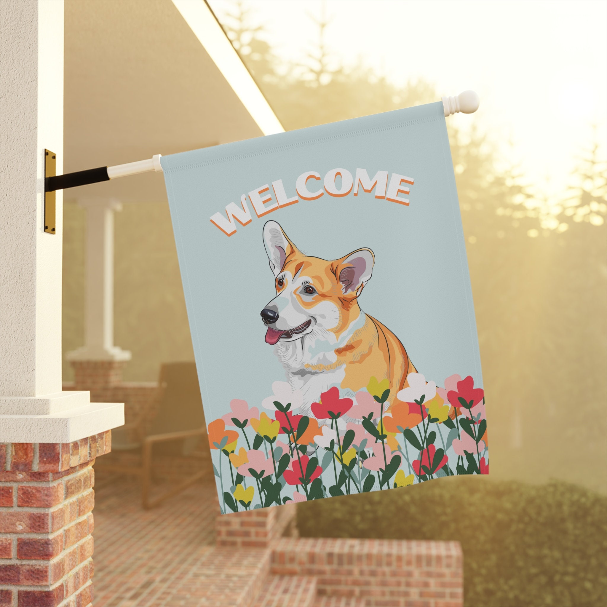 Corgi Welcome Flag Dog Mom Gift Gift for Mom's Garden - Etsy
