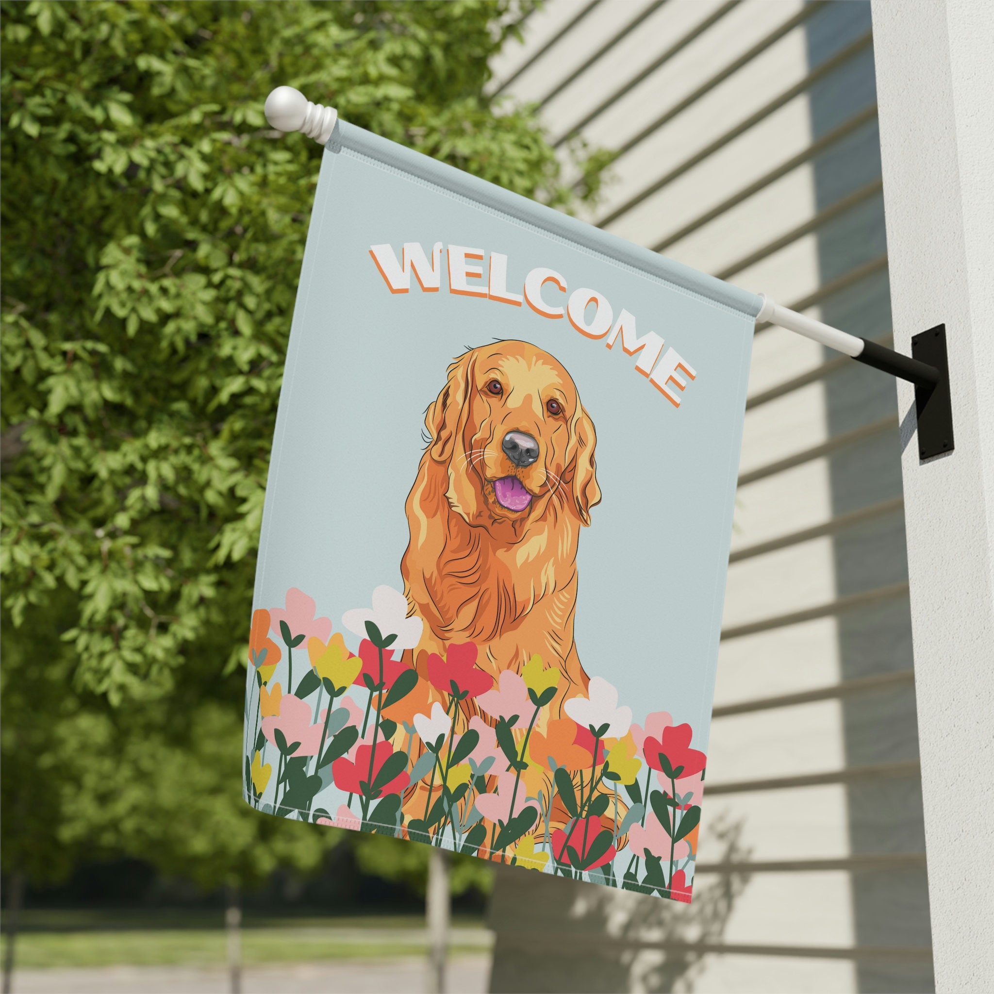 Golden Retriever Welcome Flag Dog Mom Gift Gift for Mom's Garden Garden ...