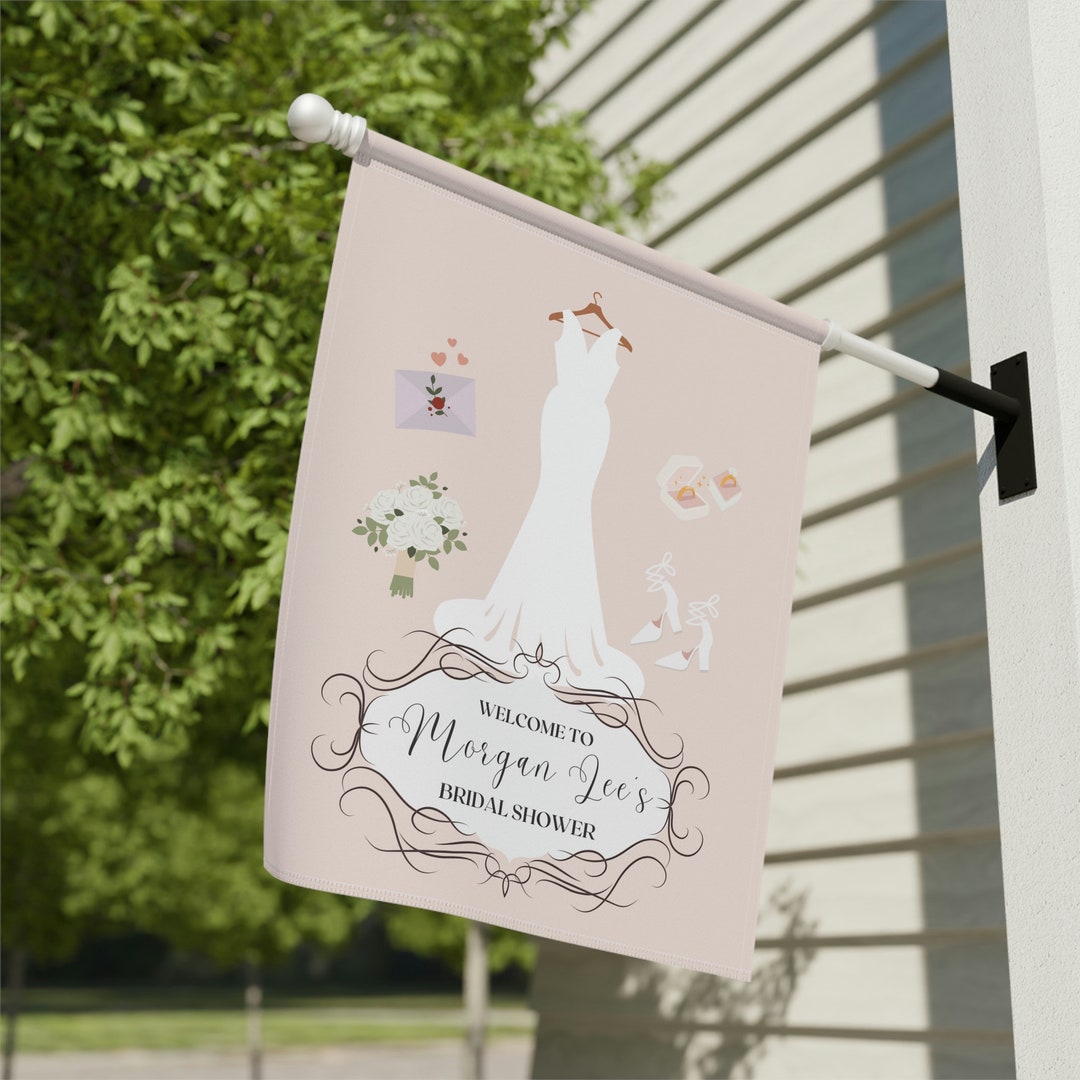 Custom Bridal Shower Flag Personalized Garden Bridal Party Banner ...