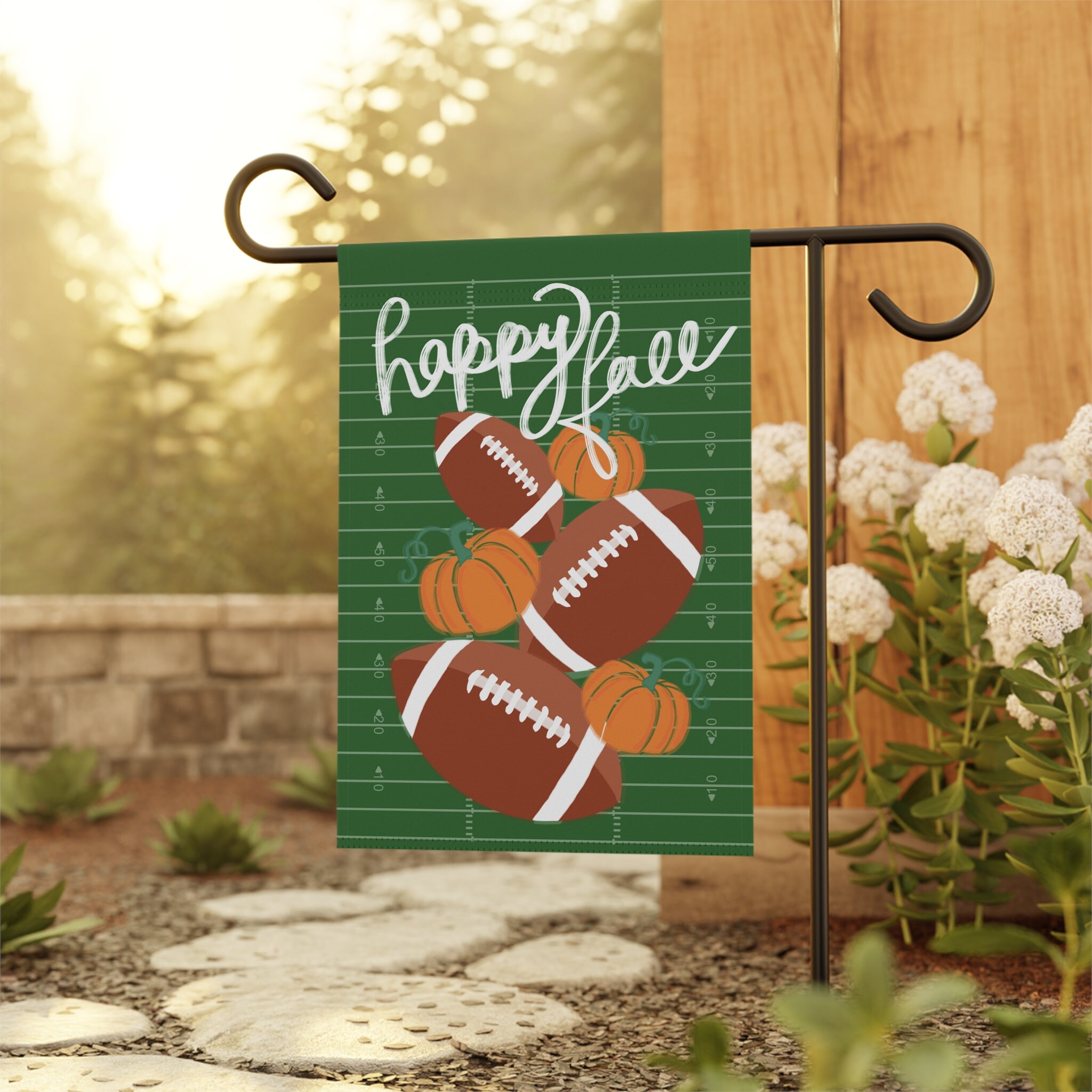 Happy Fall Football and Pumpkins Garden Flag | Fall Outdoor Decor | NFL ...