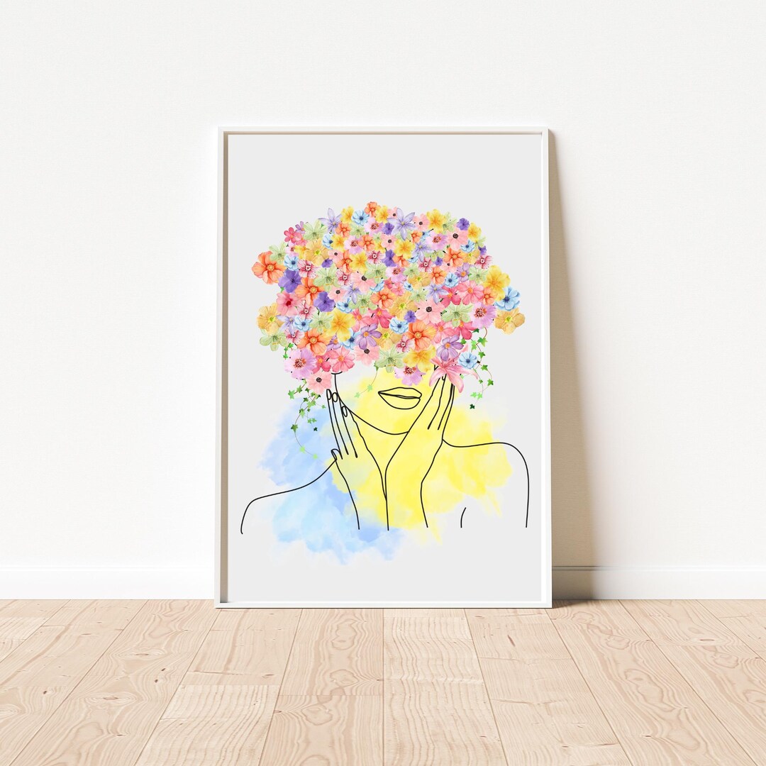 Women Empowerment Printable | Fine Line Women Poster | Floral Feminism ...