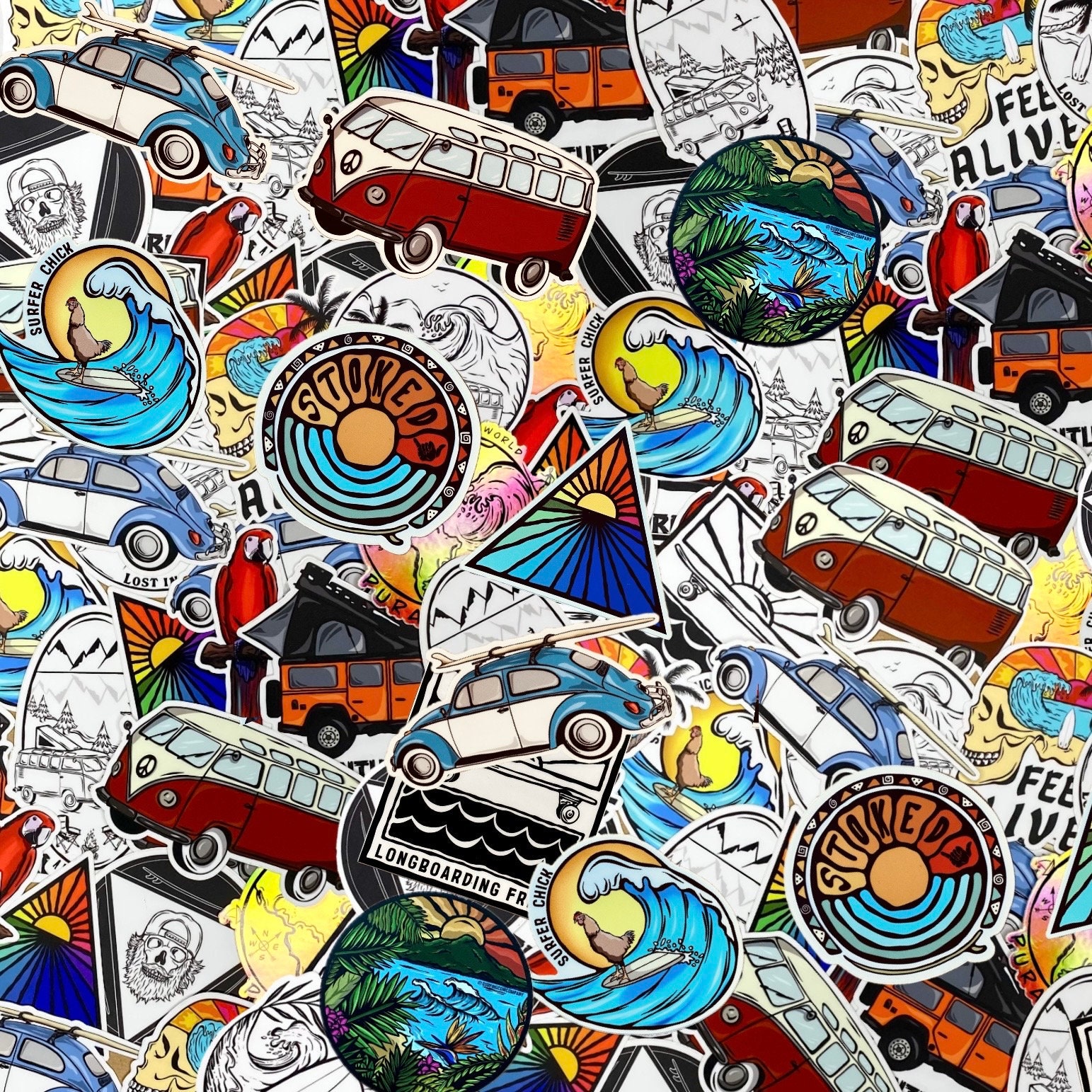Surf Beetle Vinyl Sticker // Weatherproof and Dishwasher Safe Vinyl ...