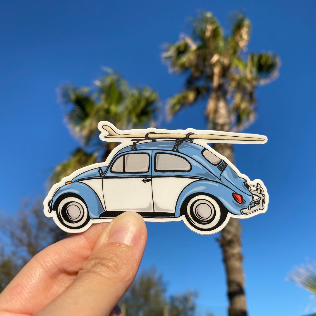 Surf Beetle Vinyl Sticker // Weatherproof and Dishwasher Safe Vinyl ...