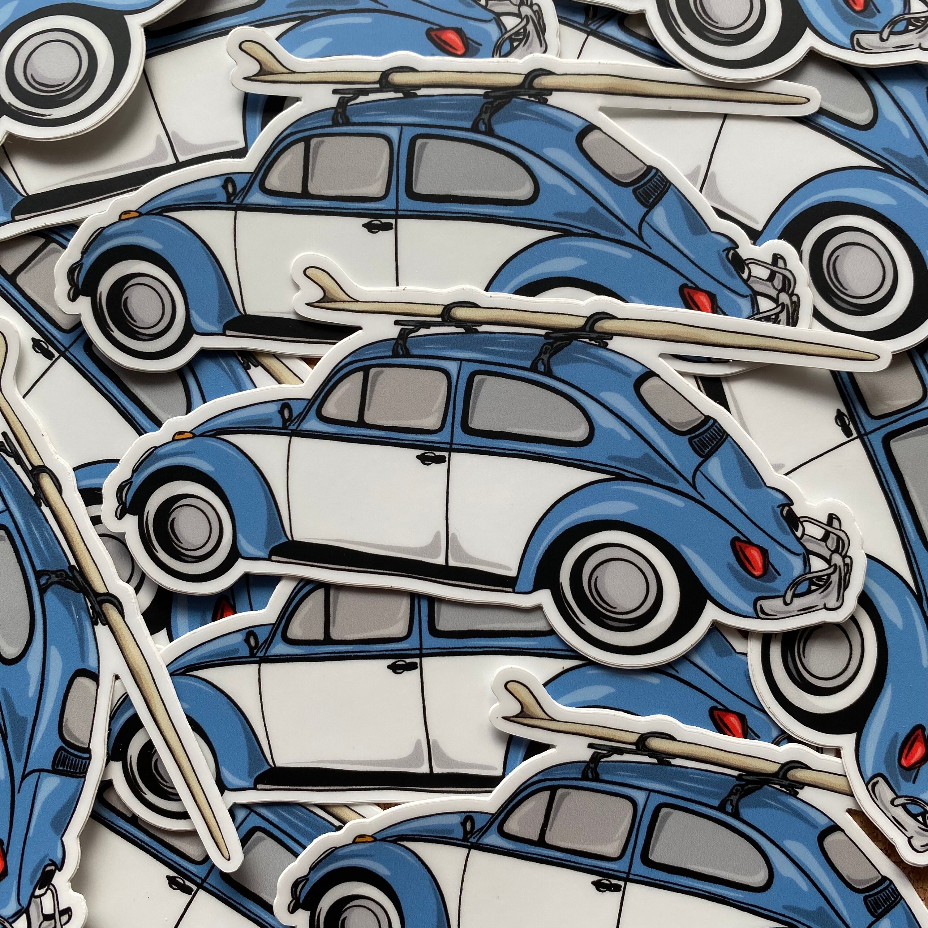 Surf Beetle Vinyl Sticker // Weatherproof and Dishwasher Safe Vinyl ...