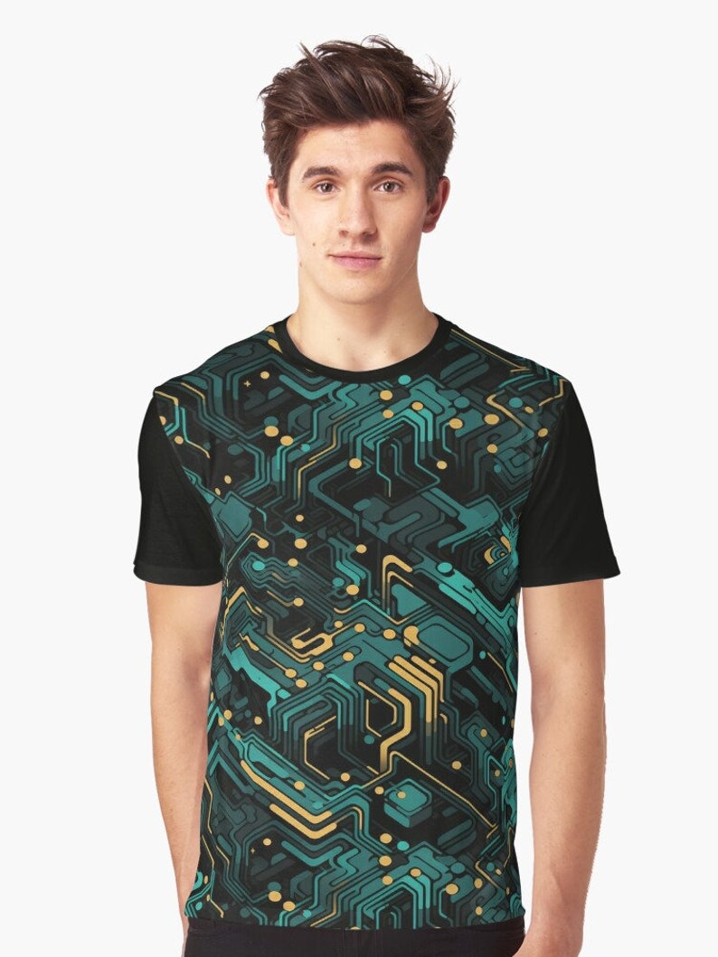 Cyber Space Teal Gold Camo Seamless Repeating Pattern Fabric Print ...