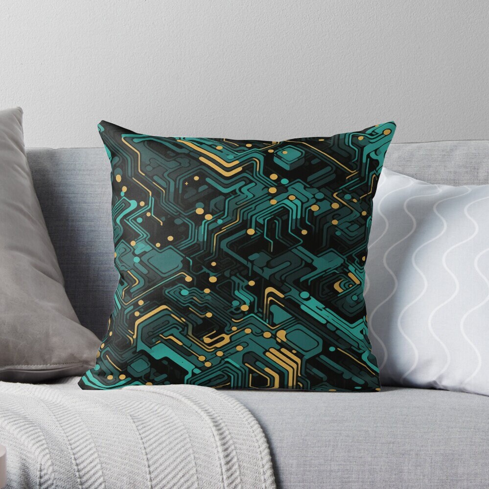 Cyber Space Teal Gold Camo Seamless Repeating Pattern Fabric Print ...