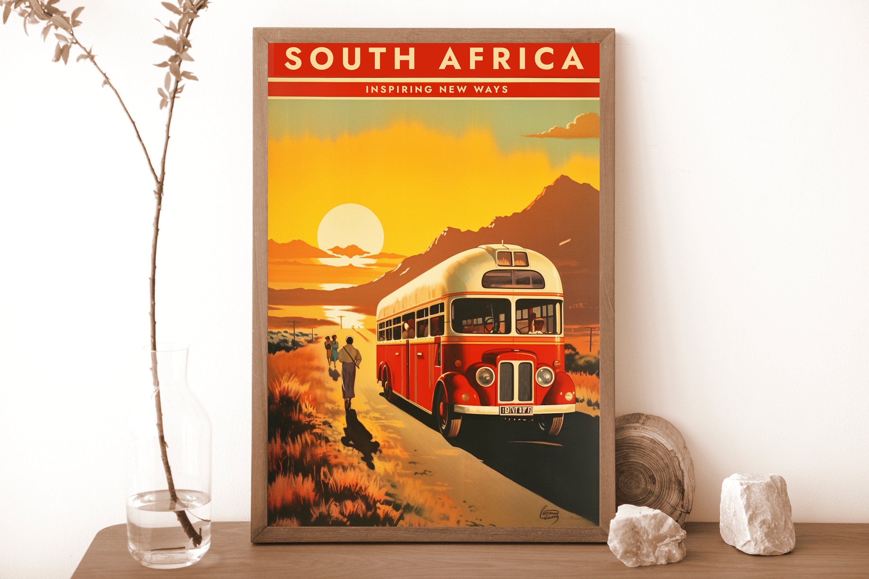 Vintage South Africa Poster Print Wall Art Printable Instant Digital ...