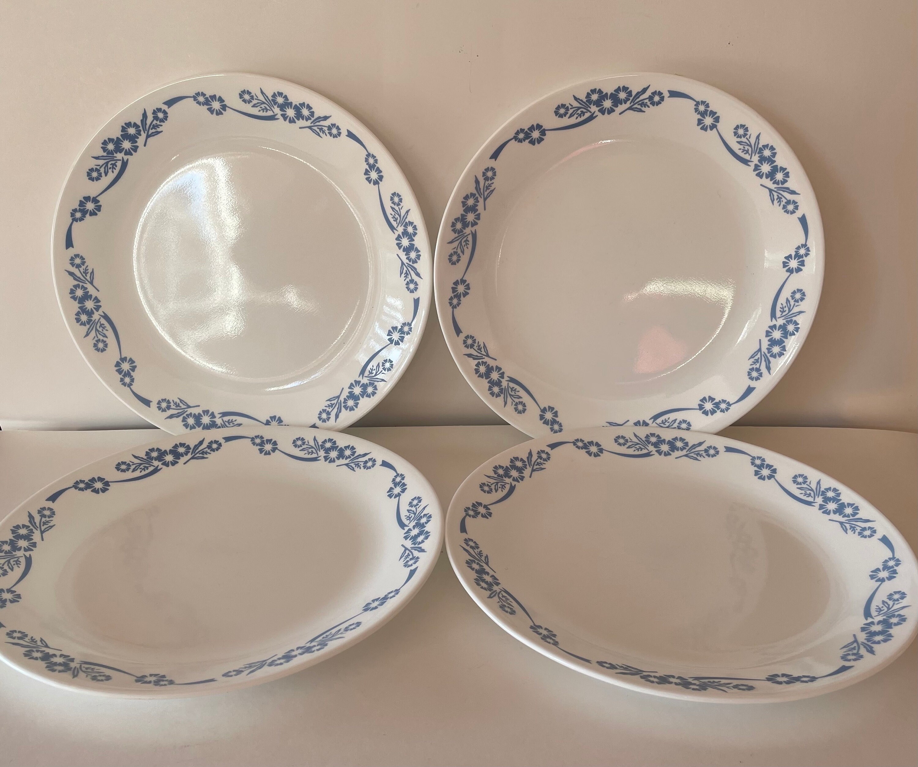 Corning Corelle Blue Cornflower Dinner Plates Set Discontinued Pattern ...