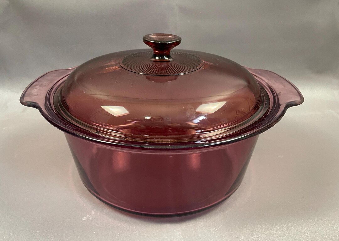 Visions 5L Cranberry Stove Top Cookware Round Dutch Oven With Lid ...