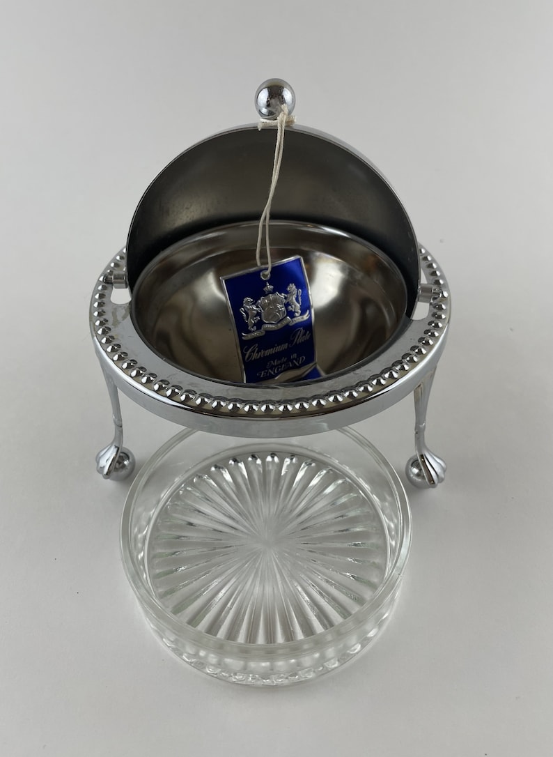 Vintage Round Roll Top Dome Butter Dish With Glass Insert - Etsy