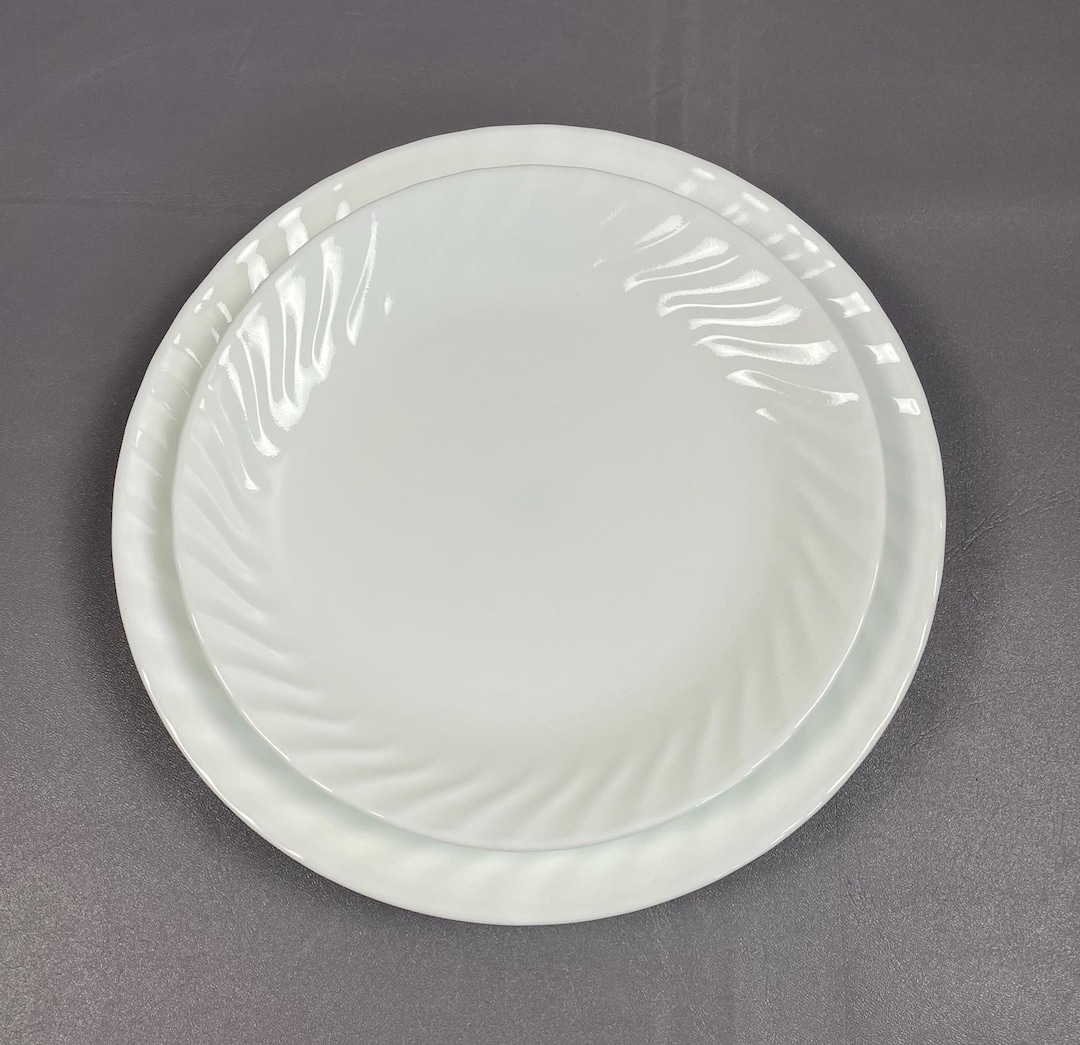 Corning Corelle Enhancements White Swirl Dinner and Lunch Plates Sets ...