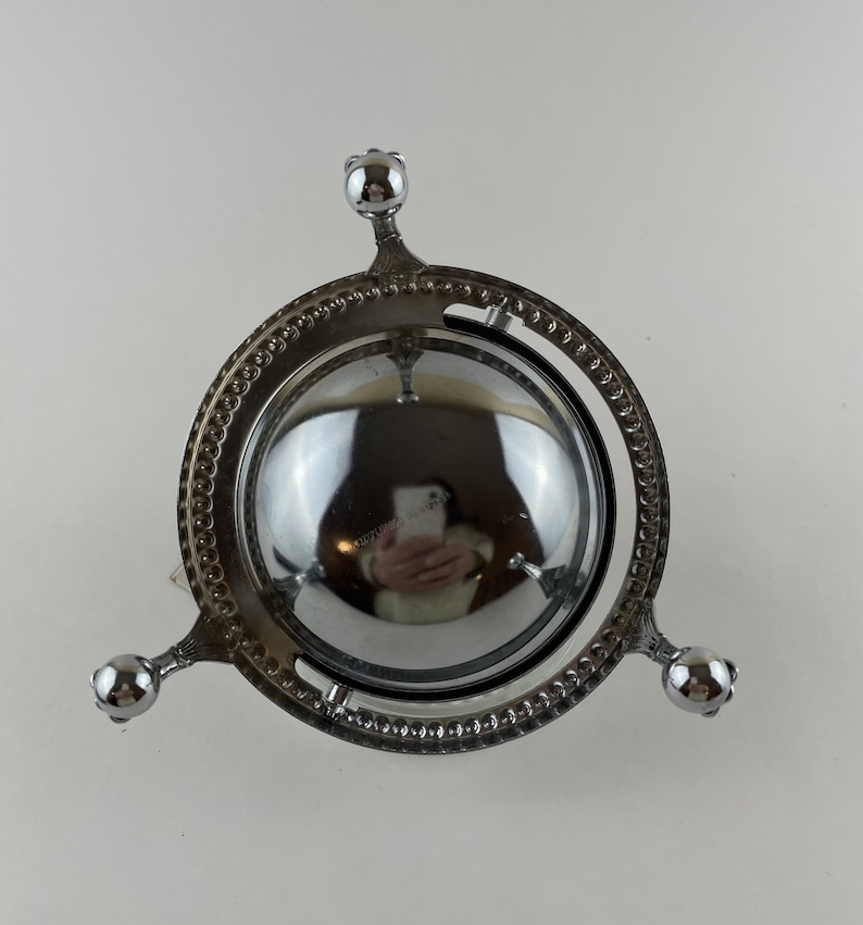Vintage Round Roll Top Dome Butter Dish With Glass Insert | Metal Globe ...