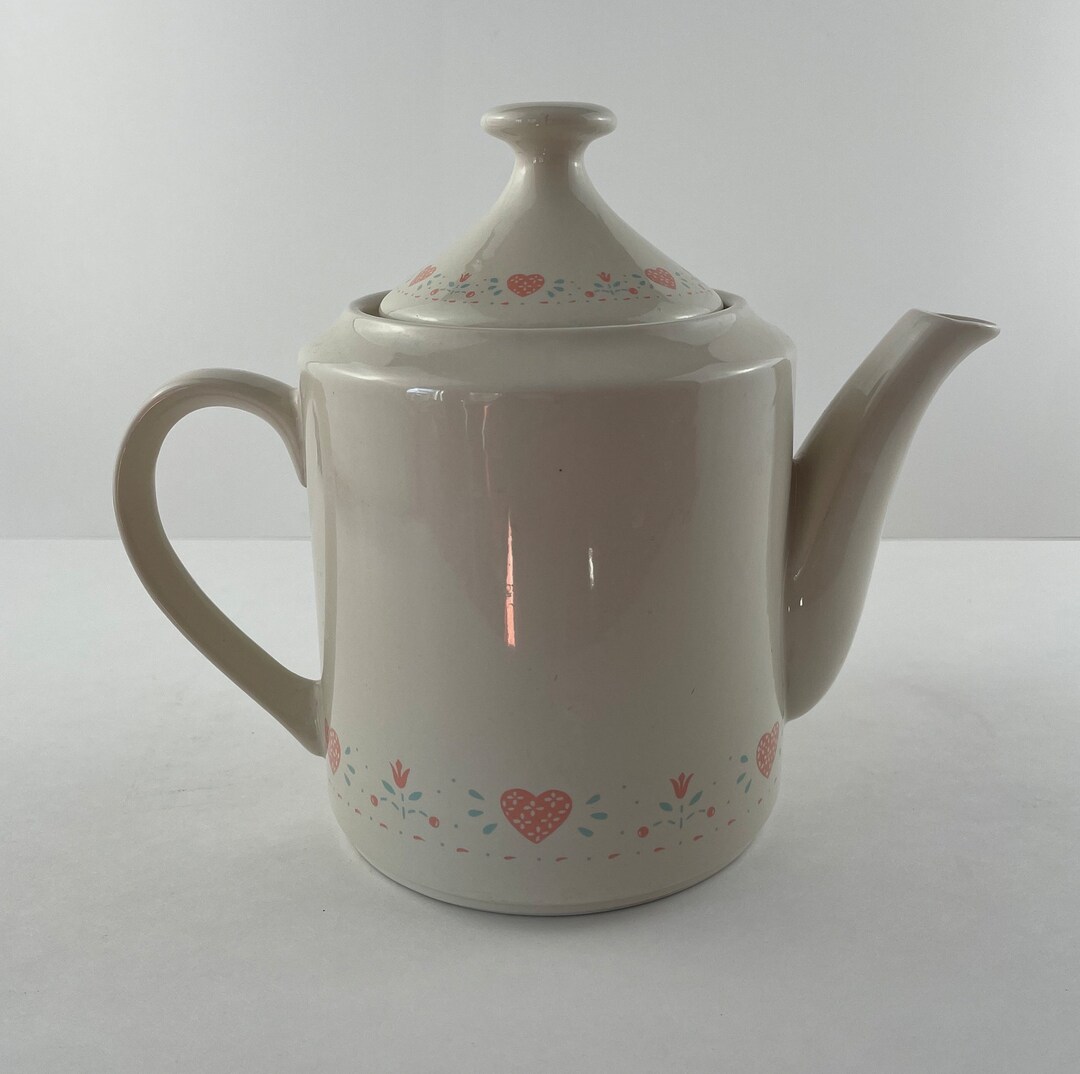 Vintage Fine Porcelain Beige Teapot in Corning Forever Yours - Etsy