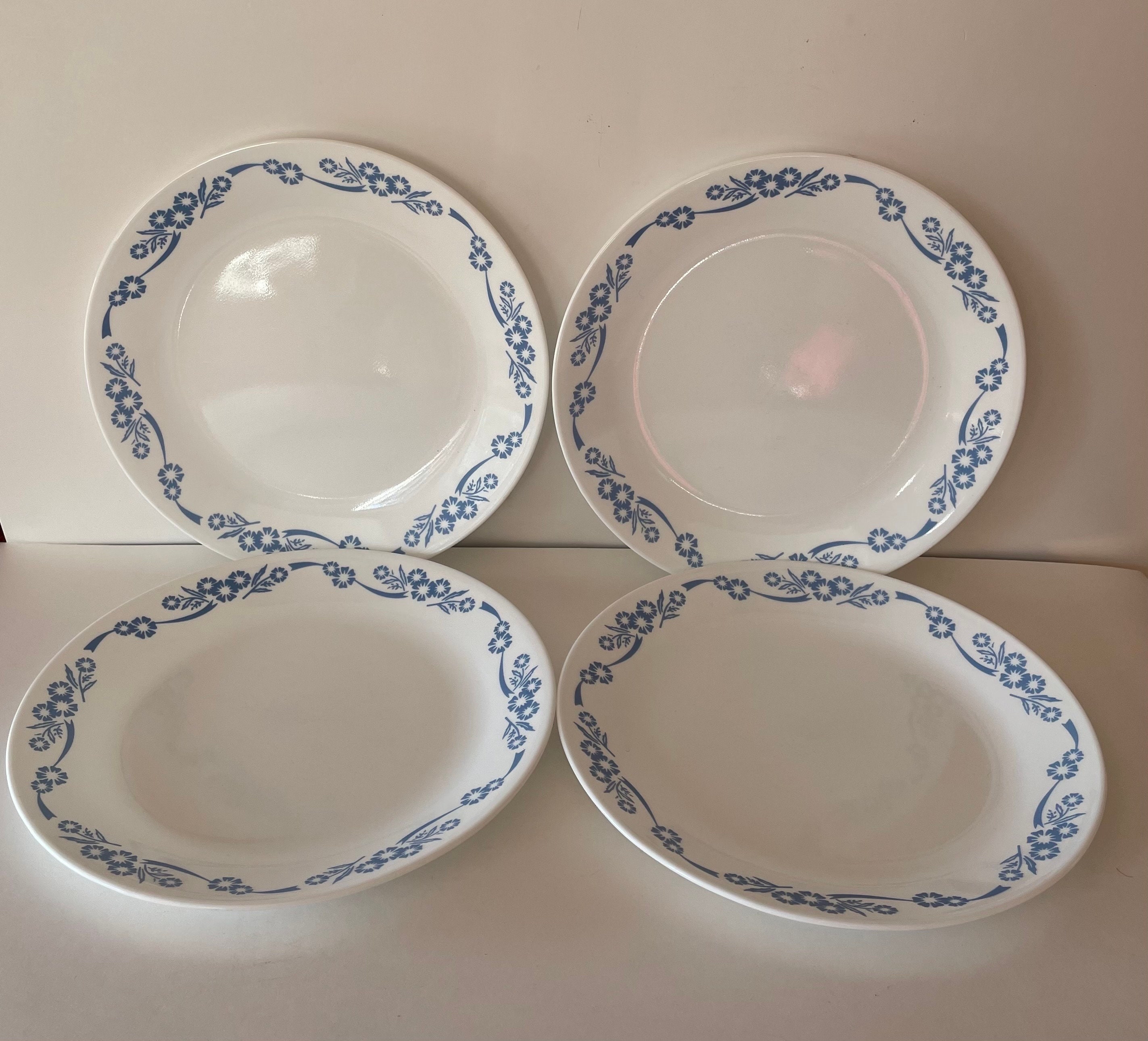Corning Corelle Blue Cornflower Dinner Plates Set Discontinued Pattern ...