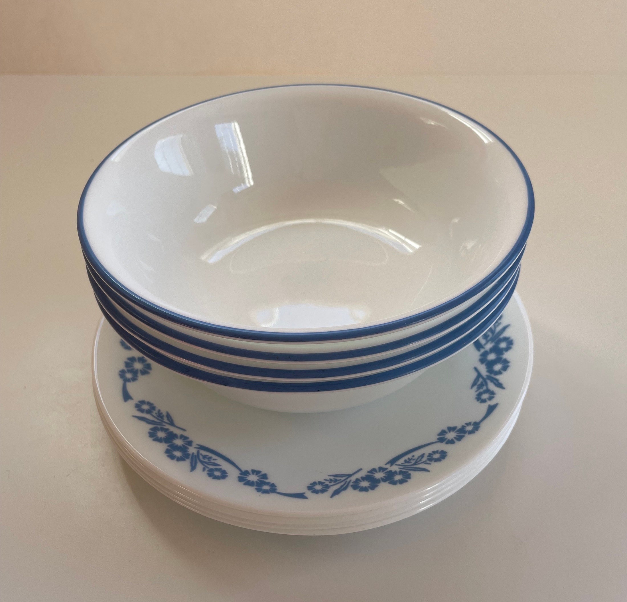 Corning Corelle Blue Cornflower Dinner Plates, Salad Pates and Cereal ...