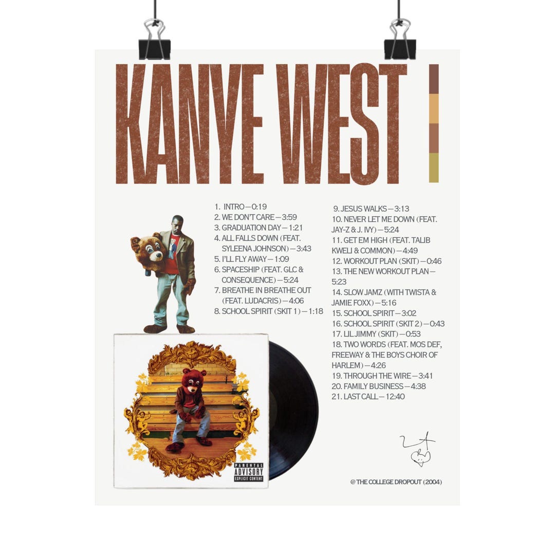 Kanye West Poster - the College Dropout Album - Etsy