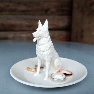 German Shepherd Dog Ring Trinket Dish Tray, Wedding Ring Bearer - Etsy