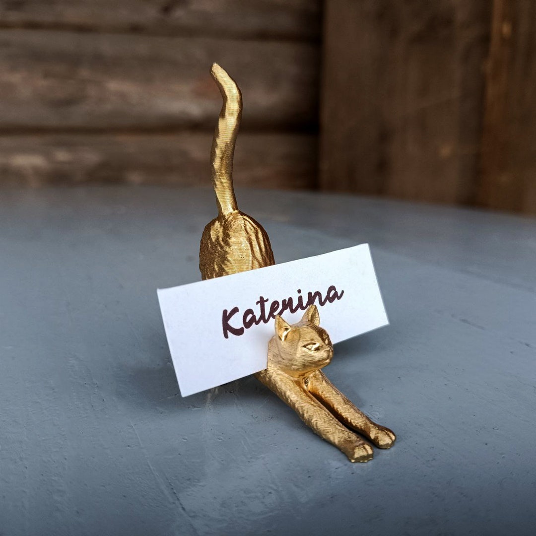 Cat Themed Wedding Place Card Holders, Cat Party Favors, Name and Table ...