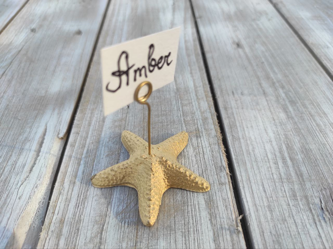 Place Card Holders, Beach Wedding Table Decor, Gold Name Card Holders ...