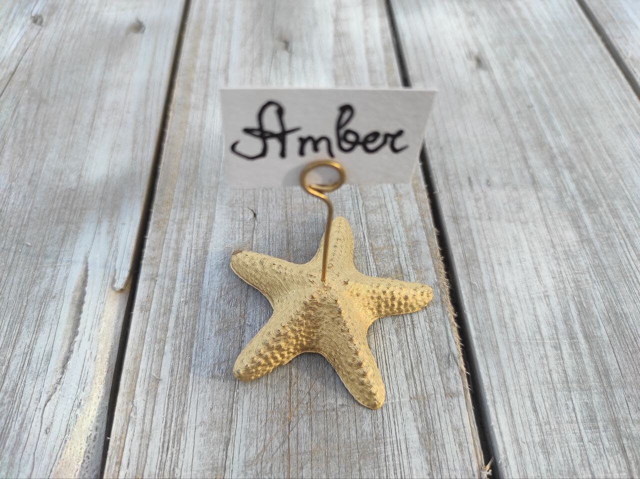 Place Card Holders, Beach Wedding Table Decor, Gold Name Card Holders ...