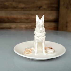 German Shepherd Dog Ring Trinket Dish Tray, Wedding Ring Bearer - Etsy