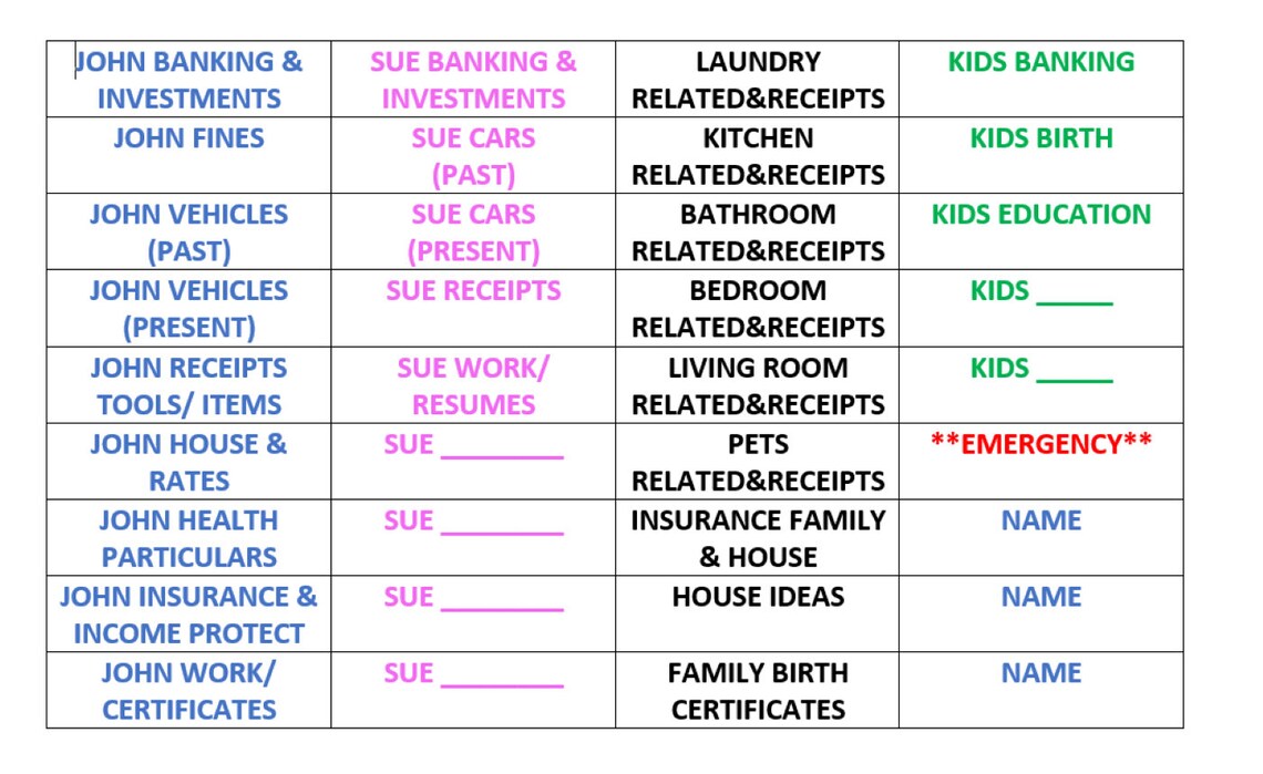 Printable Suspension File Tab Tab Headings, Identification Inserts ...