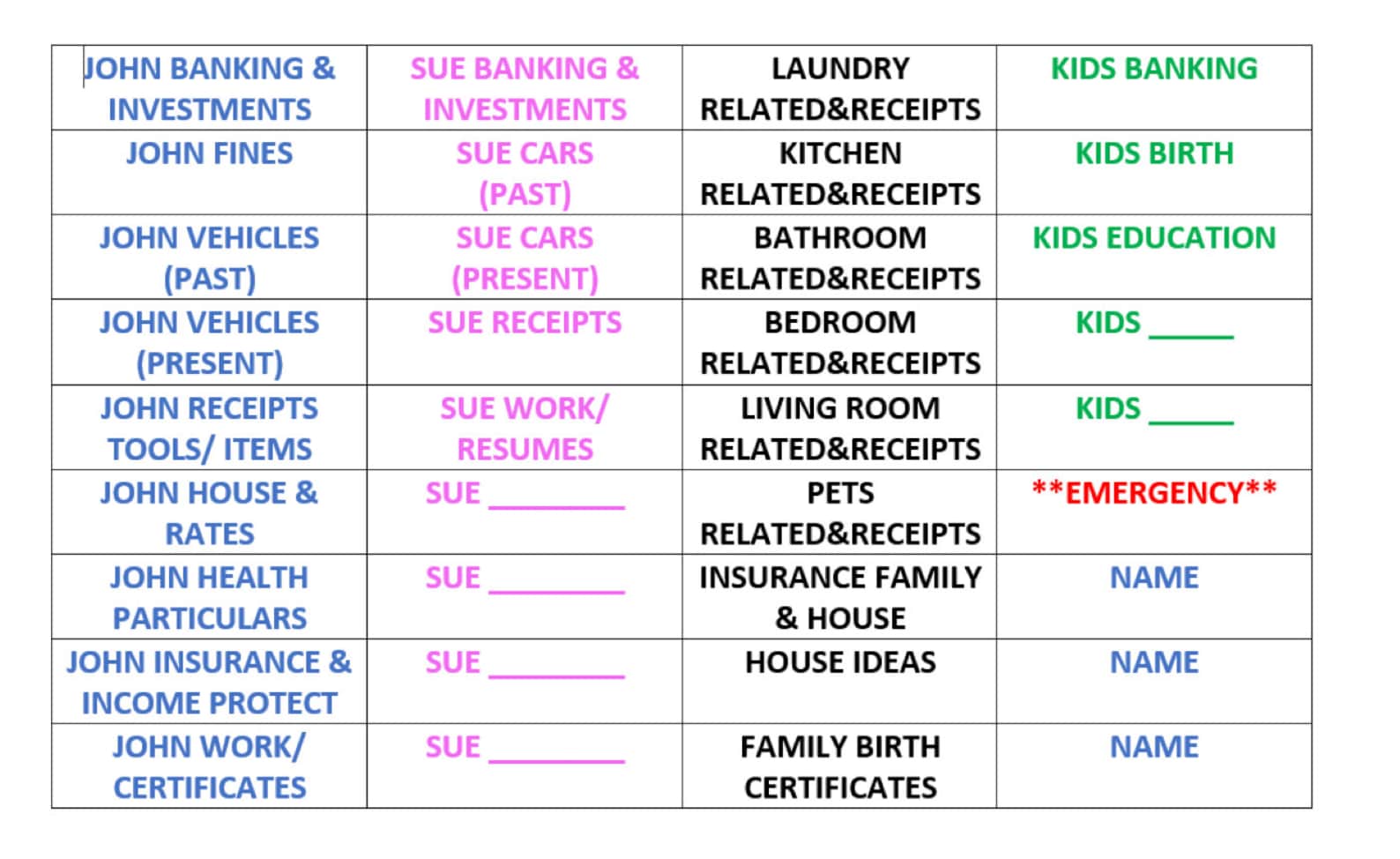 Printable Suspension File Tab Tab Headings, Identification Inserts ...
