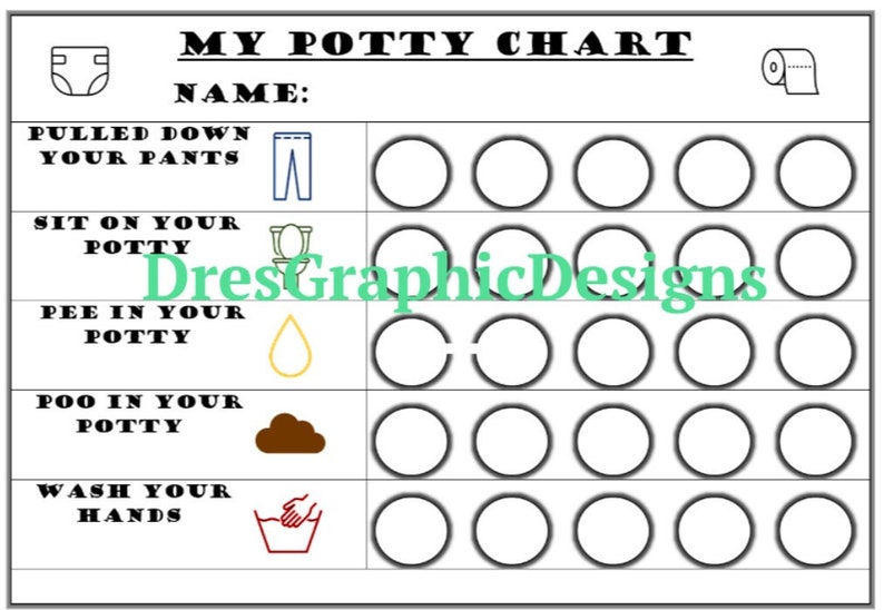 Printable A4 'my Potty Chart' for Toilet Training - Learning ...