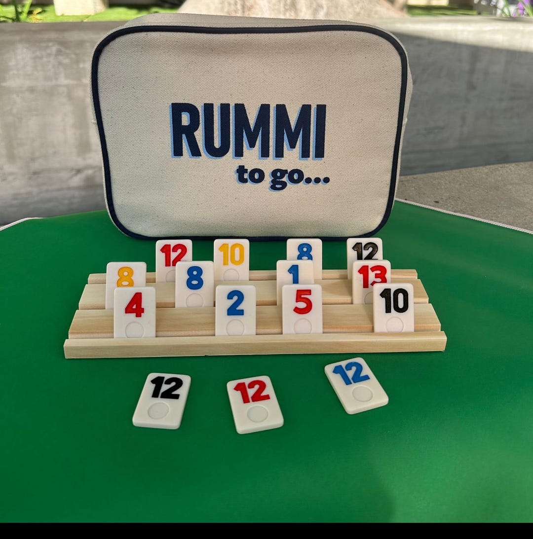 Rummi Cube Travel Set . Canvas Bag, 106 Rummi Cube Game Tiles and 4 ...