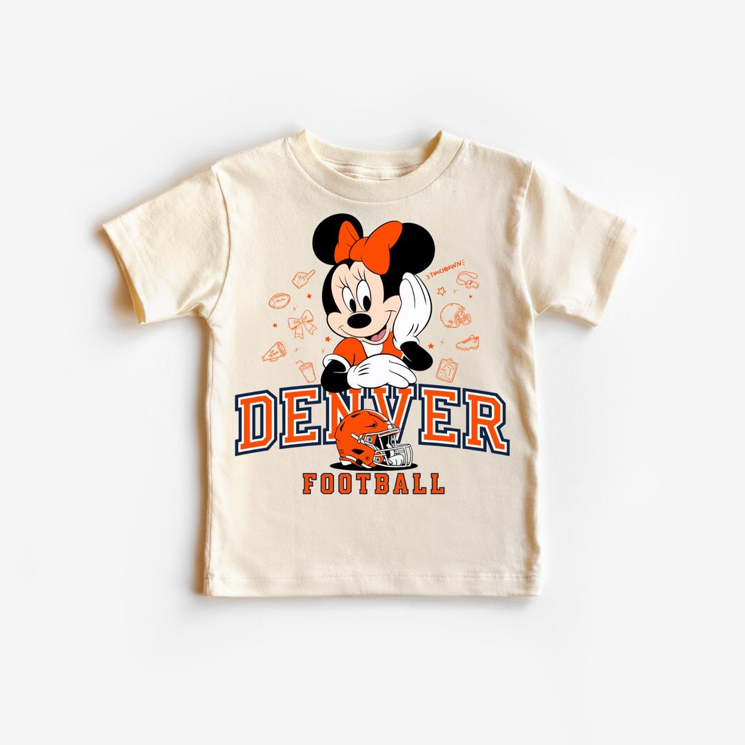 Denver Football Minnie Mouse T-shirt: Kids Game Day Tee - Etsy