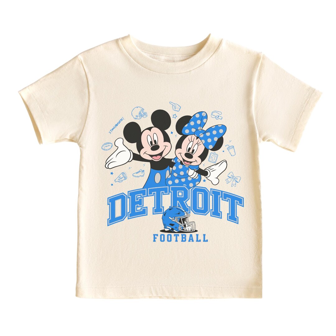 Detroit Football Shirt – Mickey & Minnie Game Day Tee, Unisex Disney ...