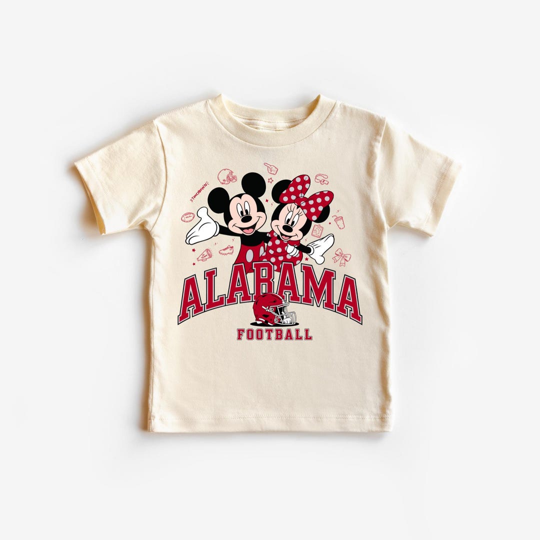 Alabama Football Kids T-shirt – Cute Mickey Minnie Style Game Day Tee ...