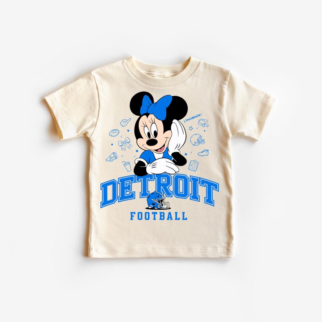 Kids Minnie Mouse Detroit Football T-shirt: Game Day Tee - Etsy