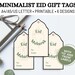 Eid Gift Tag Printable With Labels Minimalist Eid Tag Eid Mubarak ...