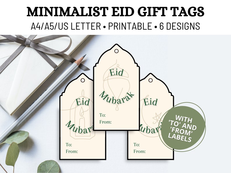 Eid Gift Tag Printable With Labels Minimalist Eid Tag - Etsy