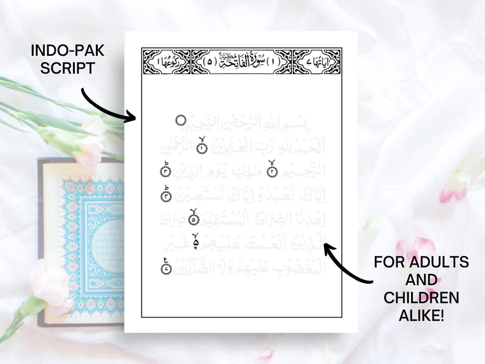 Surah Al-fatihah Traceable Quran Printable Indo-pak Script Quran ...