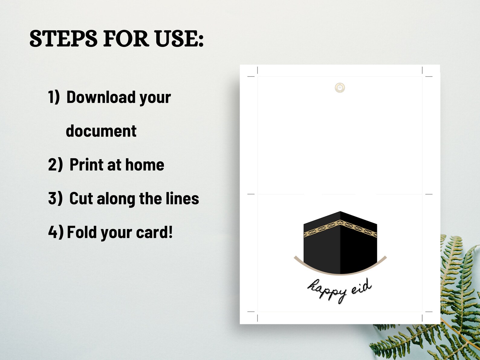 Happy Eid Card Eid Card Printable Kaaba Card Eid Gift Eid Party - Etsy