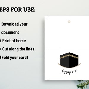 Happy Eid Card Eid Card Printable Kaaba Card Eid Gift Eid Party - Etsy