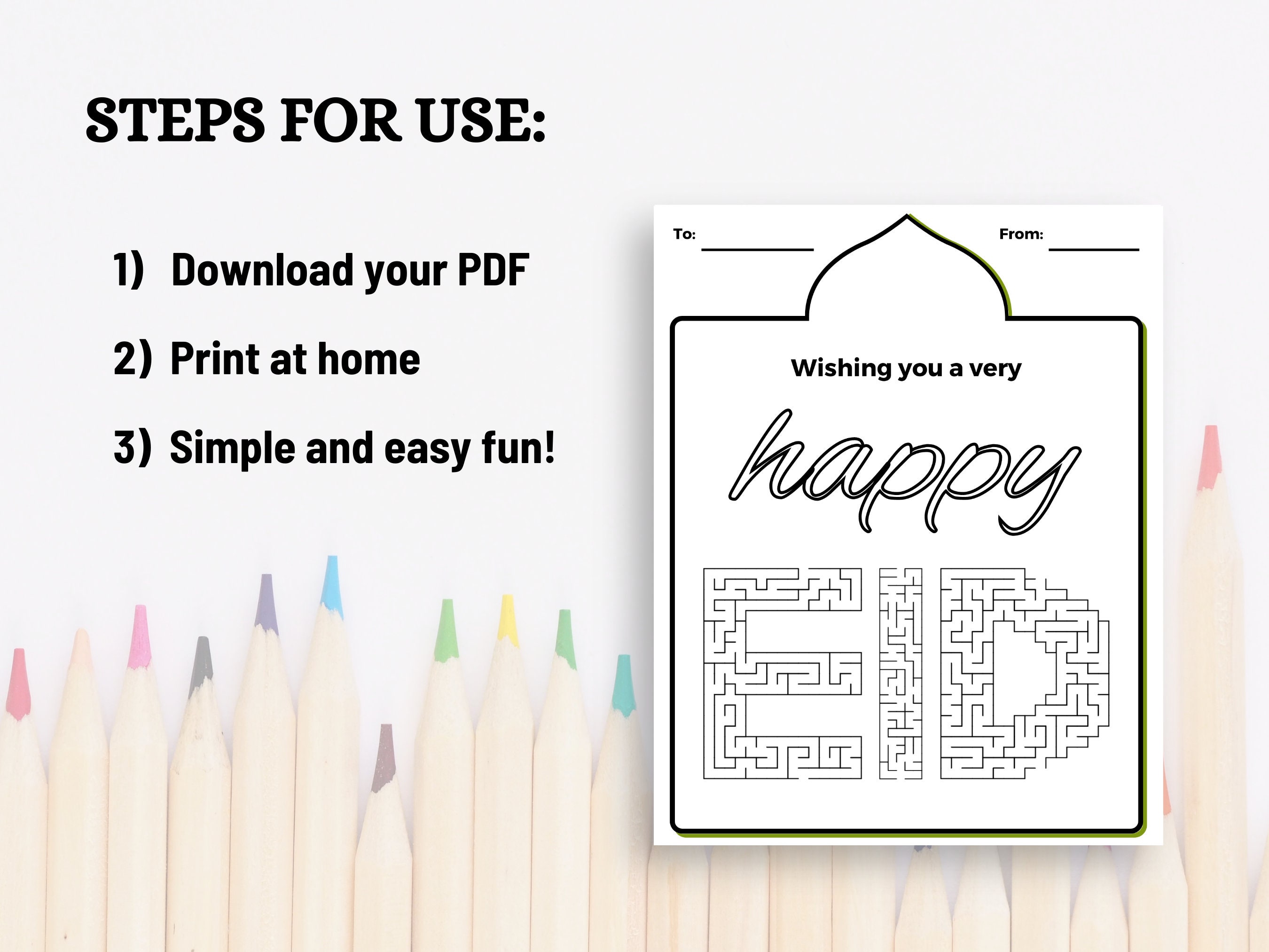 Happy Eid Maze & Coloring Card Printable Eid Games for Kids Eid Mubarak ...