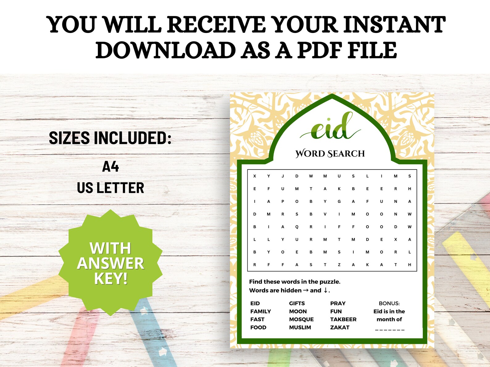 Eid Al-fitr Word Search Printable Eid Games Eid Games for Kids ...